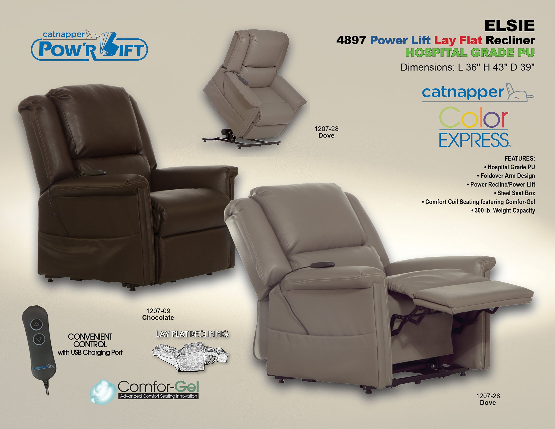 Elsie Power Lift Power Lay Flat Recliner – Midwest Furniture Liquidators