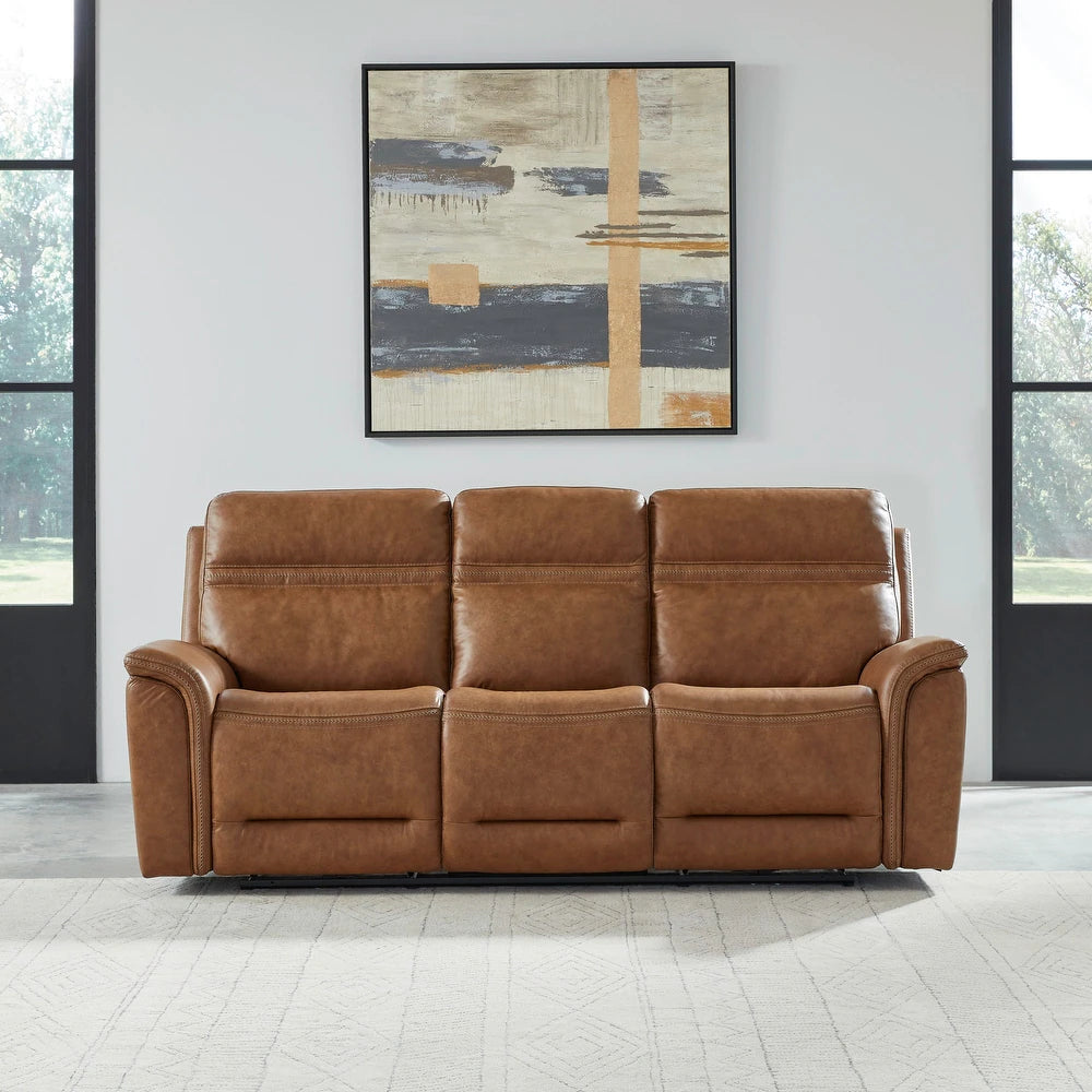 Cooper Camel Leather Power Reclining Sofa & Loveseat – Midwest ...