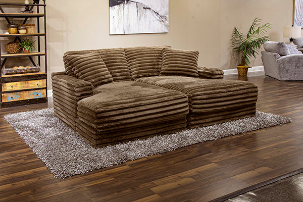 Comfrey Double Chaise ( CHOCOLATE ) – Midwest Furniture Liquidators