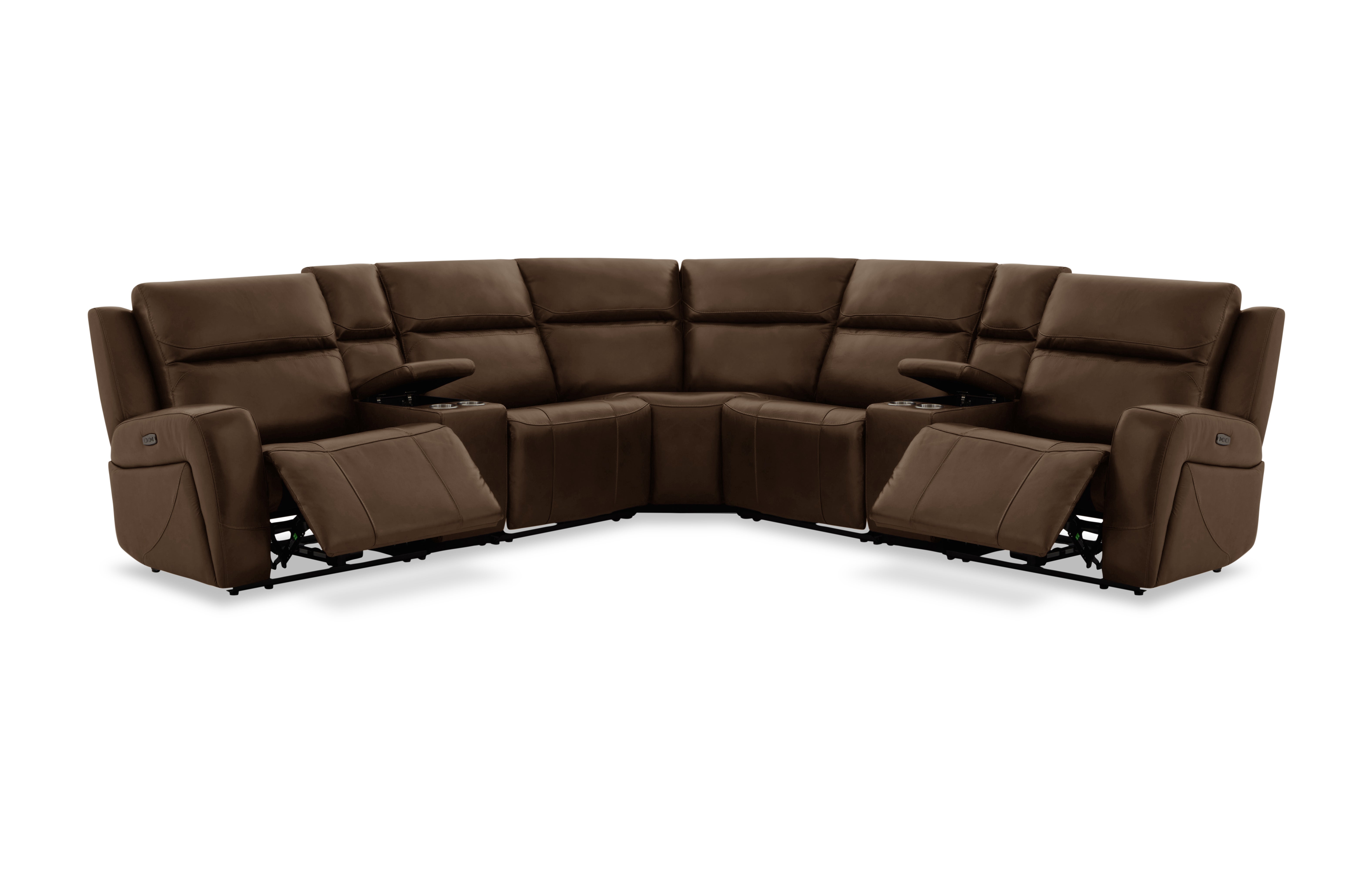 Cheers Man Wah 6pc Dual Power Leather Sectional – Midwest Furniture ...