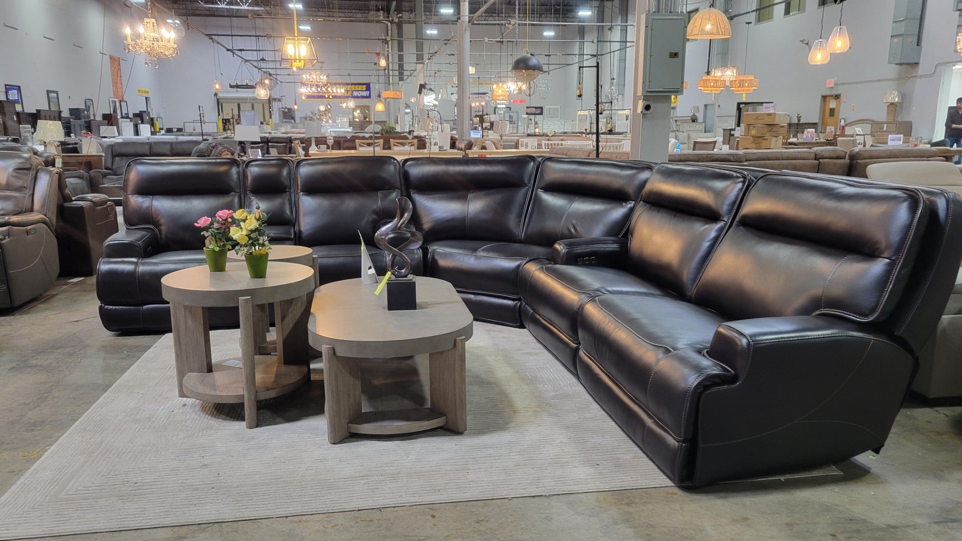 Cheers Man Wah 6pc Dual Power Leather Sectional – Midwest Furniture ...