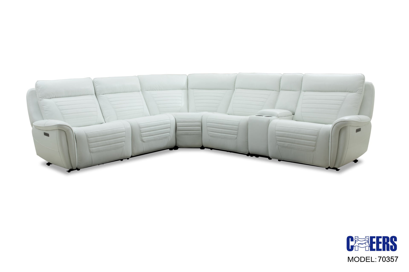 Cheers Man Wah 6pc Dual Power Leather Sectional – Midwest Furniture ...